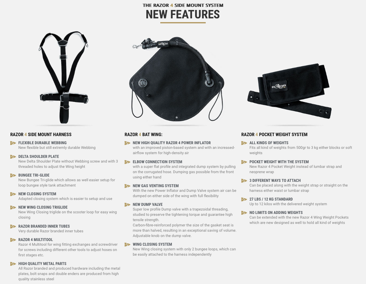 Razor 4 Sidemount System Complete | Shop | Divegen